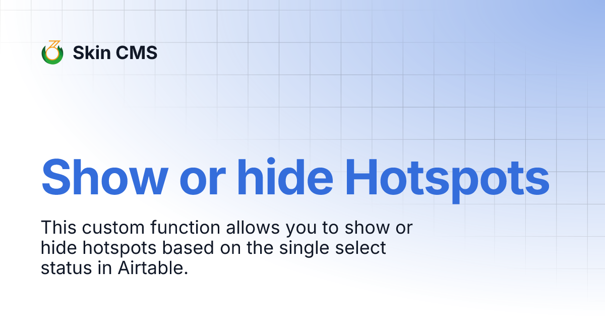 Show or hide Hotspots | Skin CMS